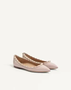 Valentino Garavani Rockstud Patent Ballerina - Poudre