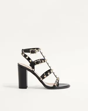 Valentino Garavani Rockstud Ankle Strap Sandal 90 Mm - Black