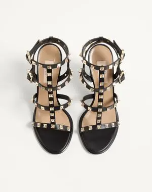 Valentino Garavani Rockstud Ankle Strap Sandal 90 Mm - Black