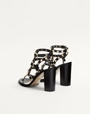 Valentino Garavani Rockstud Ankle Strap Sandal 90 Mm - Black