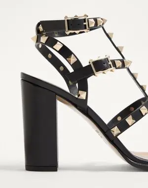 Valentino Garavani Rockstud Ankle Strap Sandal 90 Mm - Black