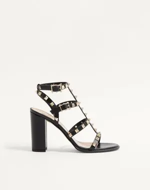 Valentino Garavani Rockstud Ankle Strap Sandal 90 Mm - Black