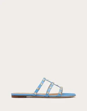 Valentino Garavani Valentino Garavani Rockstud Flat Slide Sandals Blue