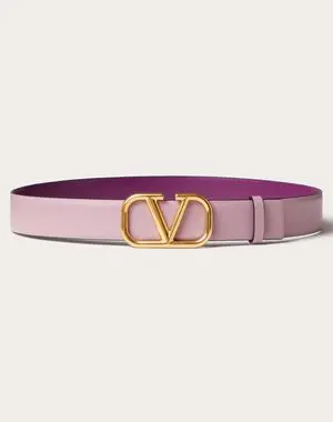 Valentino Garavani Valentino Garavani VLogo Signature Reversible Belt Mauve/prune