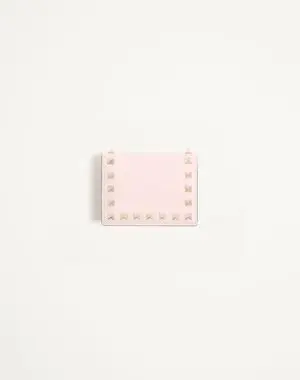 Valentino Garavani Small Rockstud Grainy Calfskin Wallet - Pink
