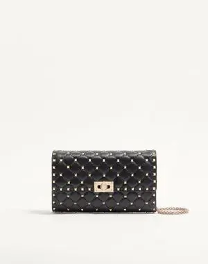 Valentino Garavani Rockstud Spike Nappa Leather Crossbody Clutch Bag - Black