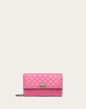 Valentino Garavani Rockstud Spike Nappa Leather Crossbody Clutch Bag Pink