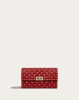 Valentino Garavani Rockstud Spike Nappa Leather Crossbody Clutch Bag Rosso Valentino