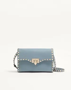 Valentino Garavani Rockstud Grainy Calfskin Crossbody Bag - Stone