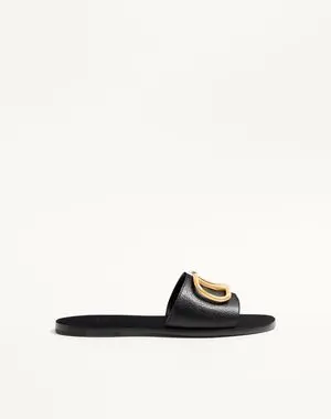 Valentino Garavani Vlogo Signature Slide Sandal - Black