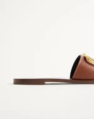 Valentino Garavani Vlogo Signature Slide Sandal - Tan