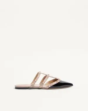 Valentino Garavani Valentino Garavani Rockstud Patent-Leather Mule Black/poudre