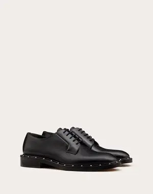 Valentino Garavani Semi-gloss Calfskin Studded Derby