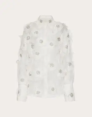 Valentino Garavani Embroidered Organza Shirt