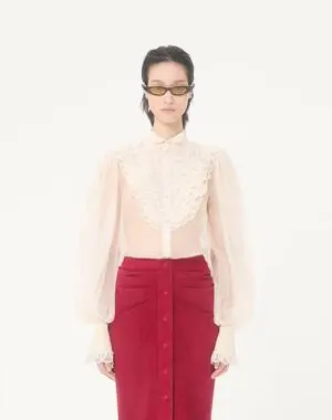 Valentino Garavani Embroidered Organza Shirt
