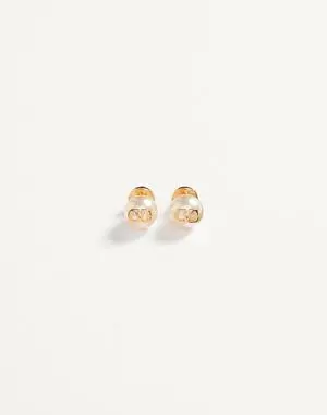 Valentino Garavani Vlogo Signature Earrings - Gold/cream