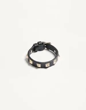 Valentino Garavani Rockstud Leather Bracelet - Black