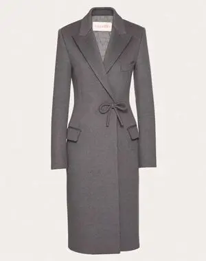 Valentino Garavani Valentino Compact Drap Coat Dark Grey