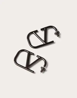Valentino Garavani Valentino Garavani VLogo Signature Hoop Earrings Black