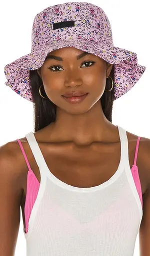 GANNI Floral Bucket Hat In Pink