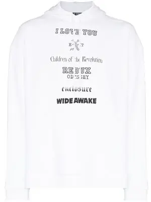 Raf Simons Chest-print Hooded Sweatshirt