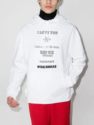 Raf Simons Chest-print Hooded Sweatshirt