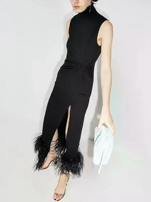 16Arlington Maika Feather-embellished Gown