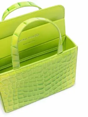 Amina Muaddi Amini Giorgia Crocodile Effect Bag