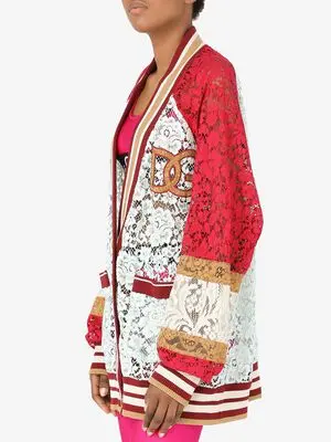 Dolce & Gabbana Dg Logo-appliqué Lace Cardigan