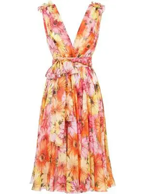 Dolce & Gabbana Floral Print Silk Dress