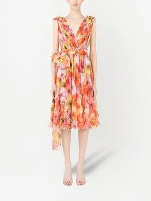 Dolce & Gabbana Floral Print Silk Dress