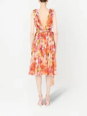 Dolce & Gabbana Floral Print Silk Dress
