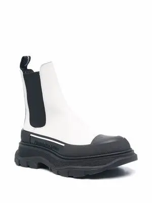 Alexander McQueen Tread Slick Chelsea Ankle Boots - White