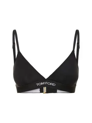 TOM FORD Logo Jersey Triangle Bra - Black