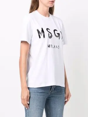 MSGM Logo-print T-shirt - White