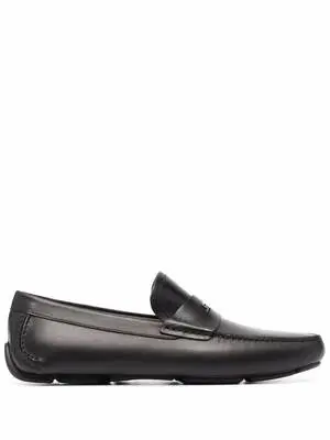 FERRAGAMO Logo Plaque Driver Shoes - Black