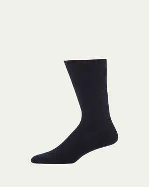 Marcoliani Rib-knit Socks - Navy