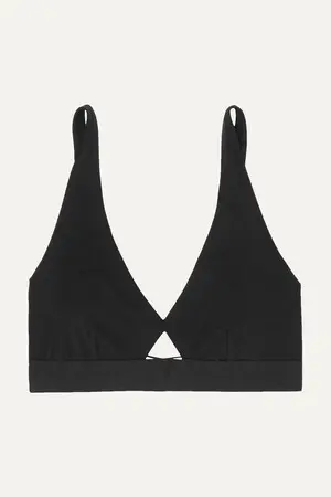 Skin Net Sustain Harley Stretch Organic Pima Cotton-jersey Soft-cup Bra - Black