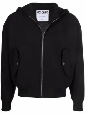 Moschino Logo-appliqué Zipped Hoodie