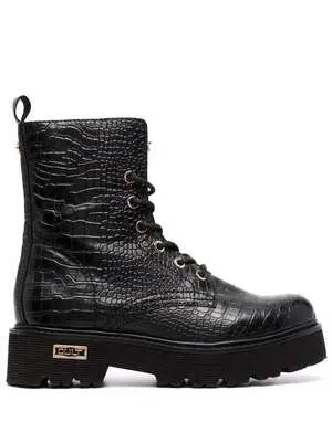 CULT Crocodile-effect Leather Boots
