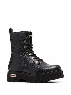 CULT Crocodile-effect Leather Boots