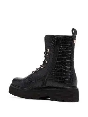 CULT Crocodile-effect Leather Boots