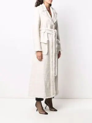 Philipp Plein Beted-waist Boucé Coat