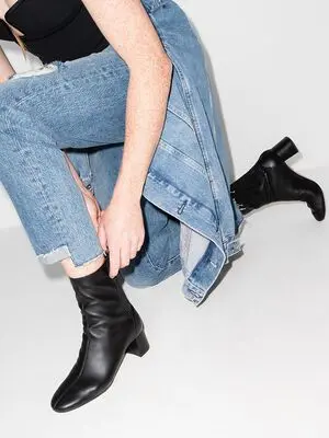 AQUAZZURA Saint Honore 50mm Leather Boots - Black