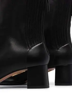 AQUAZZURA Saint Honore 50mm Leather Boots - Black