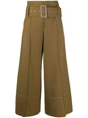 10 CORSO COMO High-waisted Wide-leg Trousers - Brown