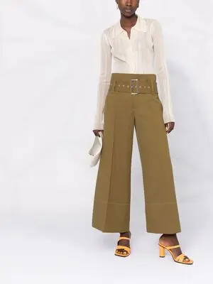 10 CORSO COMO High-waisted Wide-leg Trousers - Brown