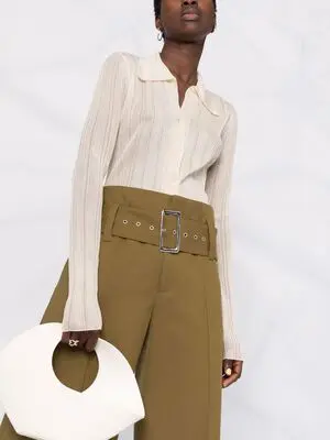 10 CORSO COMO High-waisted Wide-leg Trousers - Brown