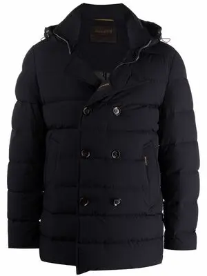 MOORER Double-breasted Padded Jacket - Blue