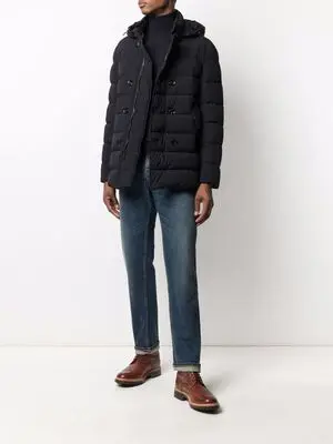 MOORER Double-breasted Padded Jacket - Blue